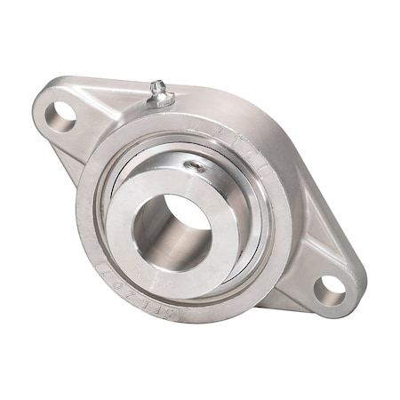Iptci 2-Bolt Flange Ball Bearing Unit, .75 in Bore, All Stainless Steel, Ecc.Collar Lock, 2 Tri ...